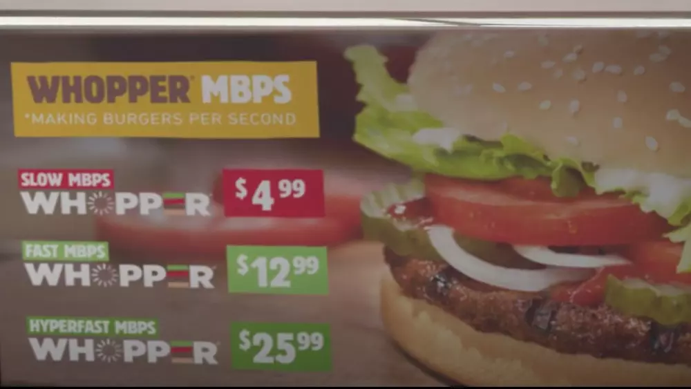 Неутралност на Burger King's Whopper MBPS знак