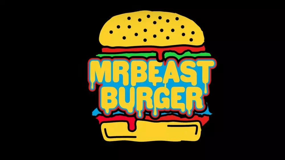 MrBeast Burger Logotyp på svart