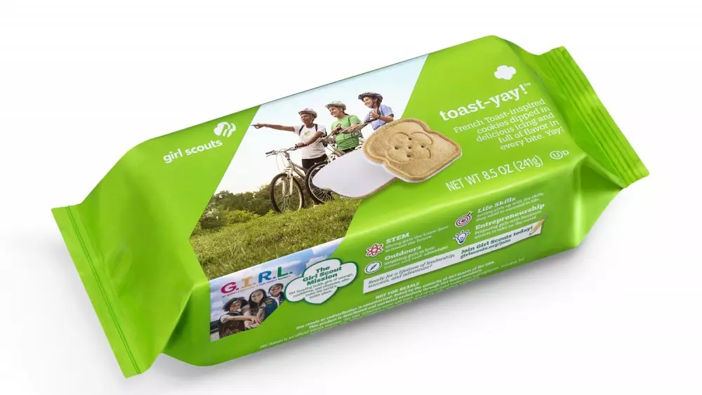 žalios naujos Toast-Yay pakuotės! Girl Scout sausainiai