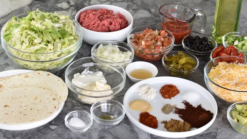 ingredientes para ensalada de tacos