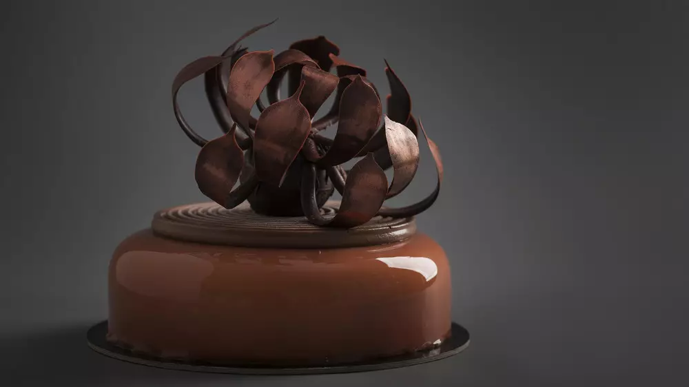 Κέικ σοκολάτας με γλυπτό σοκολάτας