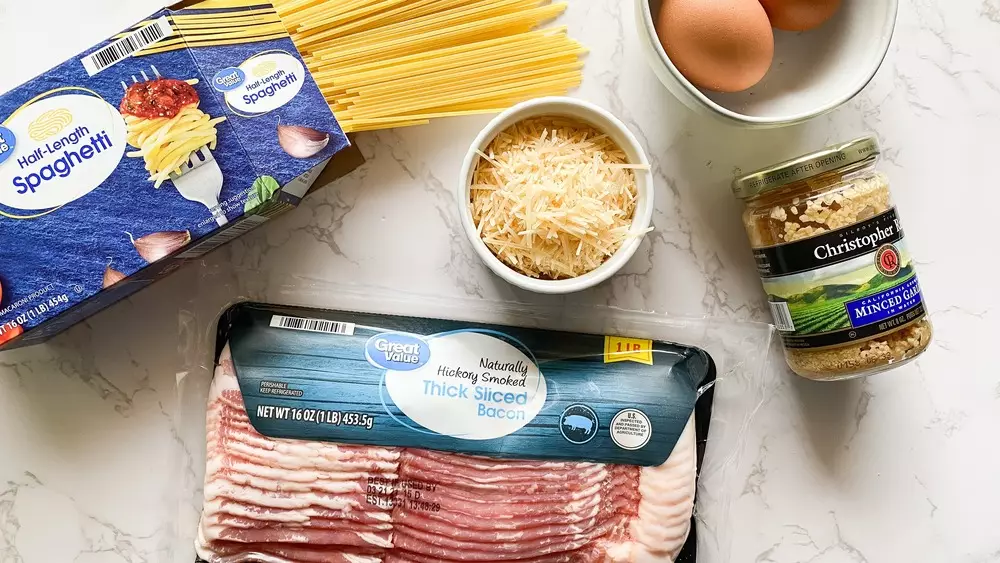 ingredientes para pasta carbonara