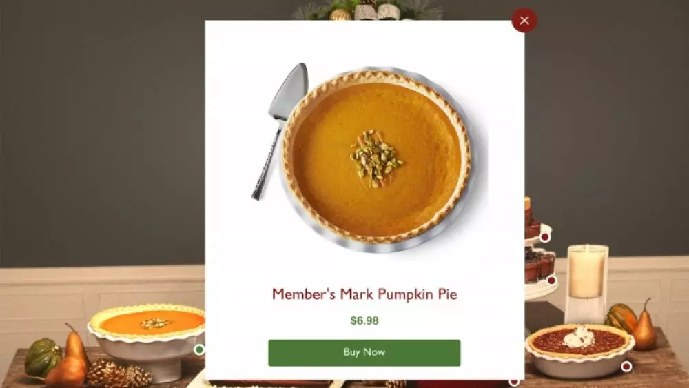 Thenga i-Sam's Club pumpkin pie kwiwebhusayithi yeholide esebenzisanayo