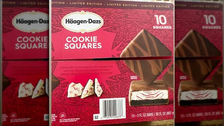 Häagen-Dazs Peppermint Bark cookie squares-pakke