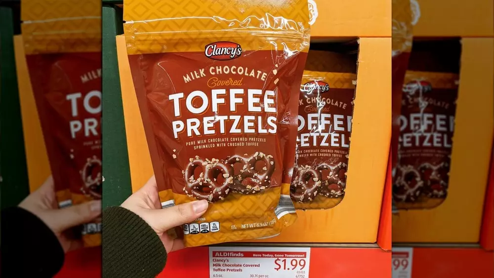 Aldiren txokolatezko toffee pretzelak