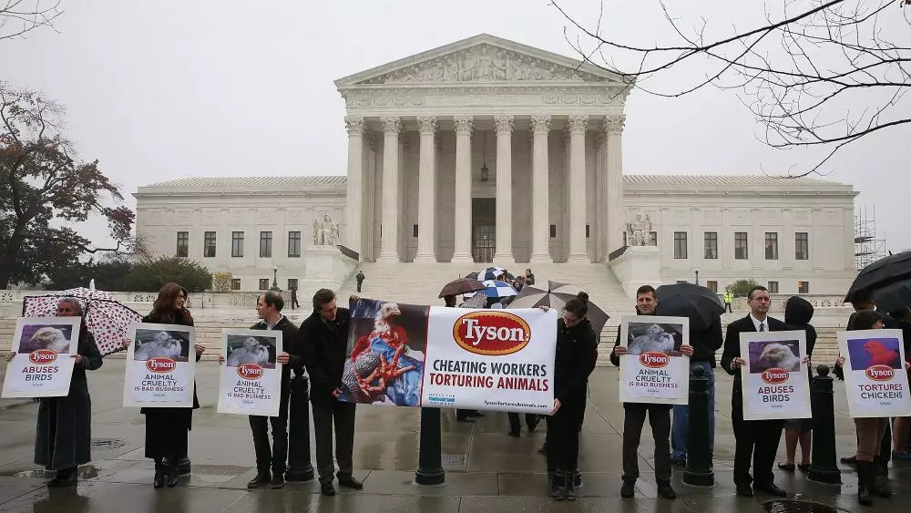 Dyrerettighedsaktivister protesterer mod Tyson