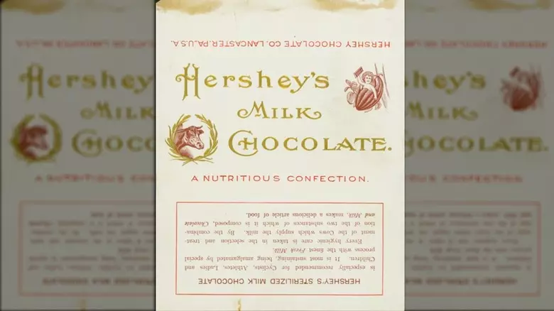 Xyoo 1900 Hershey chocolate bar wrapper