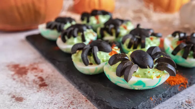 Halloween deviled eggs