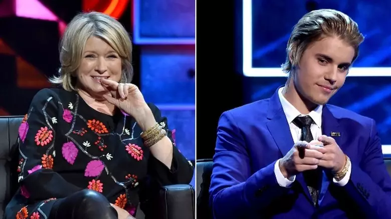 Martha Stewart và Justin Bieber tại món nướng của Bieber's 2015 Comedy Central