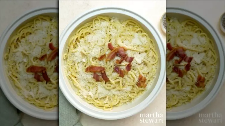 Pasta carbonara de Martha Stewart