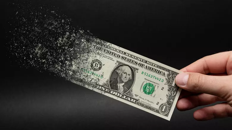evaporating dollar bill