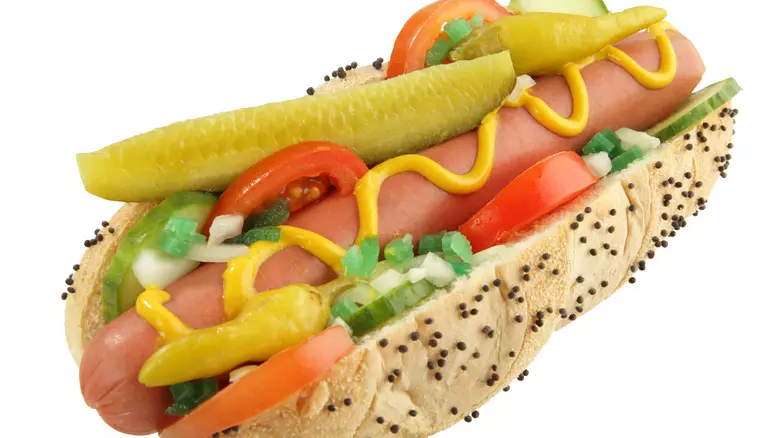 Traditioneller Hotdog aus Chicago