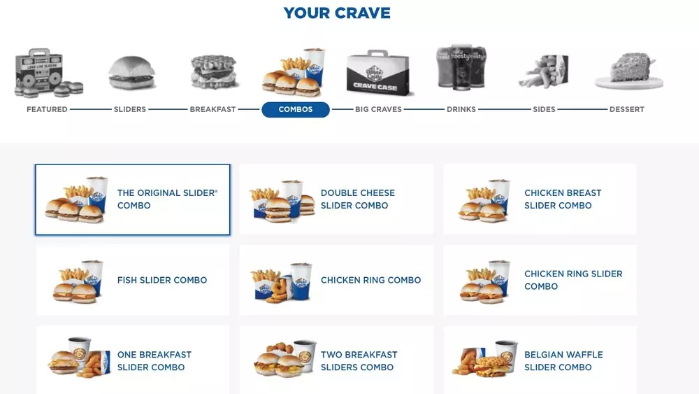 White Castle menyu