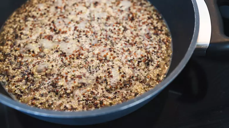 Quinoa eldað á eldavélinni