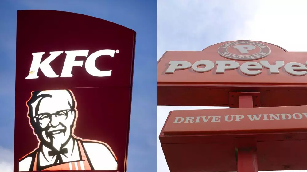 ປ້າຍ KFC ແລະ Popeyes