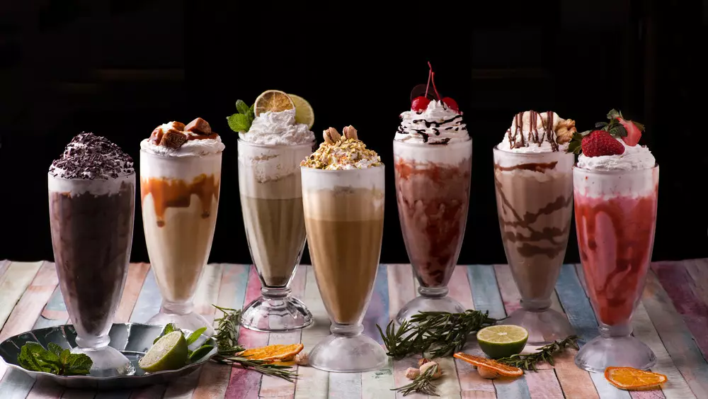 assortment of milkshakes