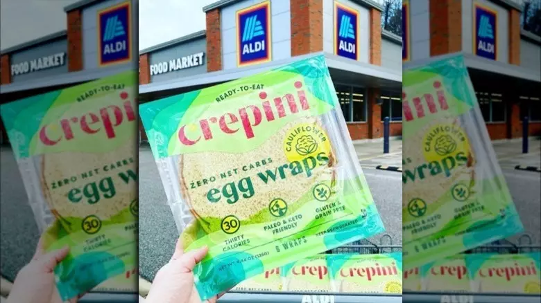 Envolturas de huevo crepini fuera de Aldi