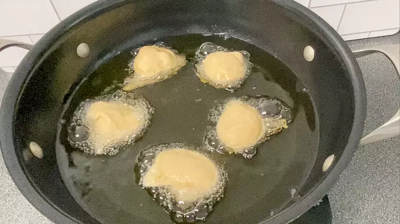 funnel cake bites frying