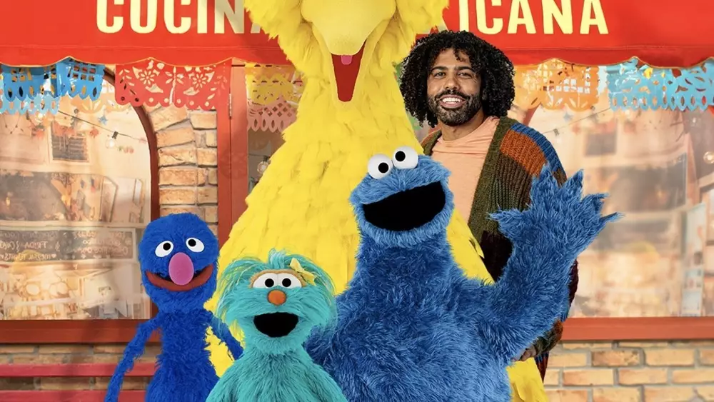 Grover, Rosita, Cookie Monster, Daveed Diggs 및 Big Bird의 일부