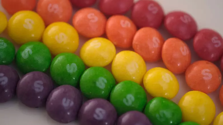 Rainbow of Skittles candies