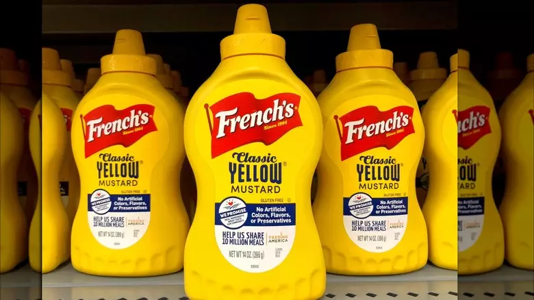 בקבוקי חרדל צהוב קלאסי של צרפתי