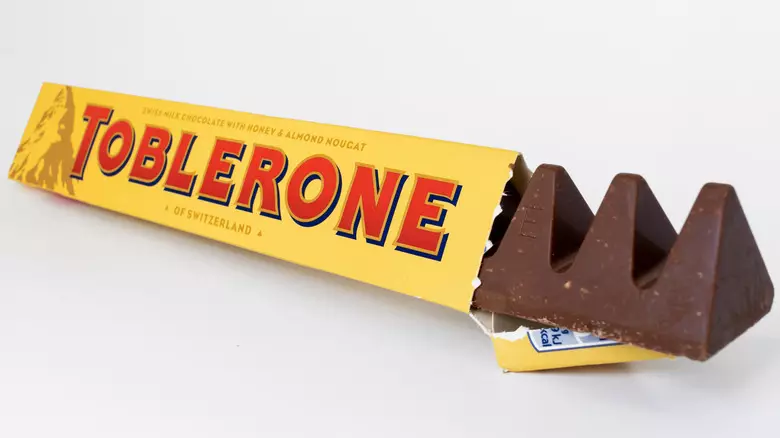 Deelweis opgehuewe Toblerone