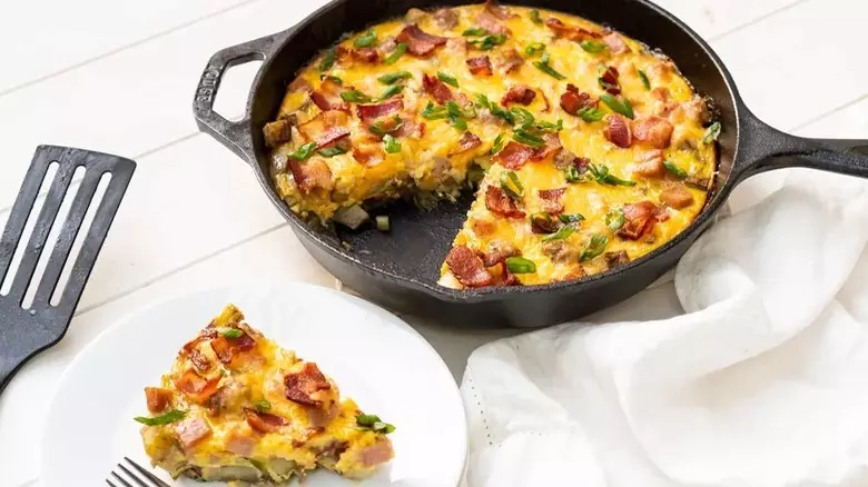 Bacon Sausage Ham Breakfast Skillet