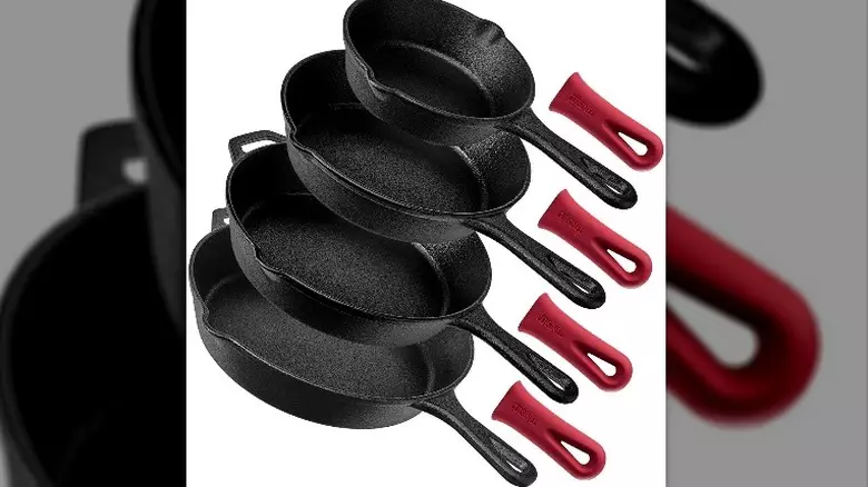 Cuisinel 4-thooj cam khwb cia hlau skillet teeb