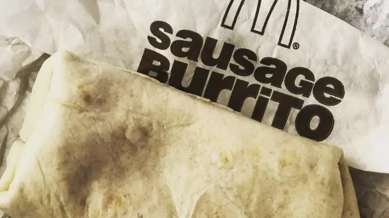 McDonald's Sausage Burrito nrog wrapper