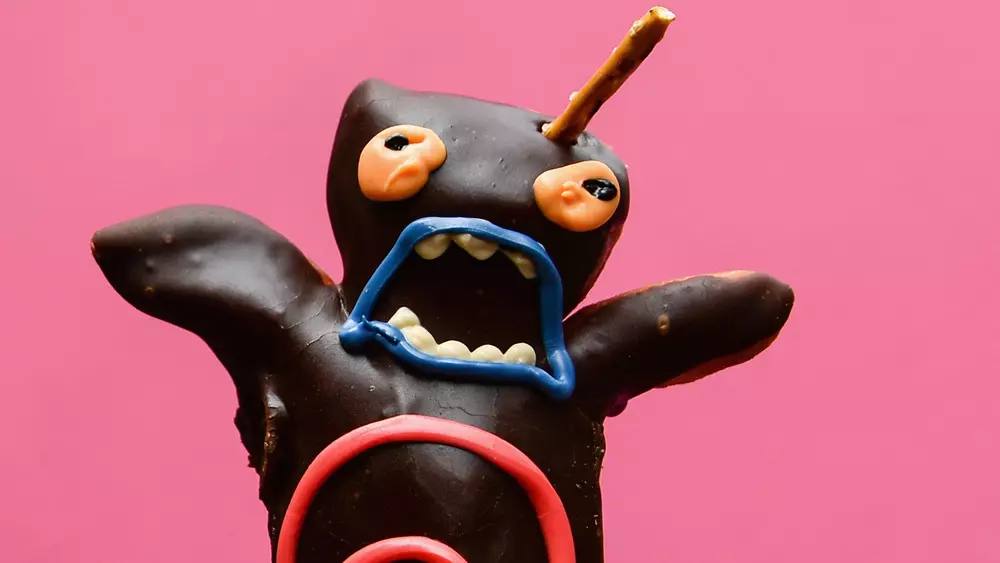 I-Voodoo mascot donut