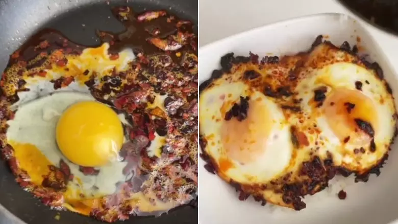 Huevos TikTok antes y después