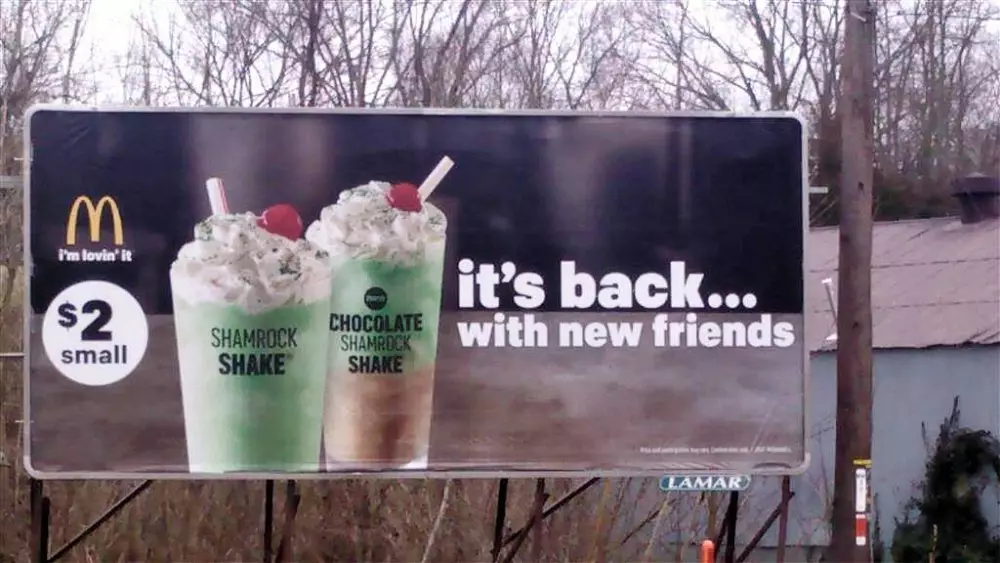 shamrock wstrząsnąć billboard