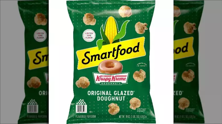 Griene tas fan Smartfood's Krispy Kreme orizjinele glêzen donutpopcorn