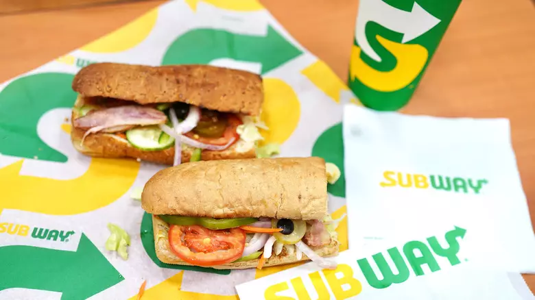 Subway Sandwichen op wrapper