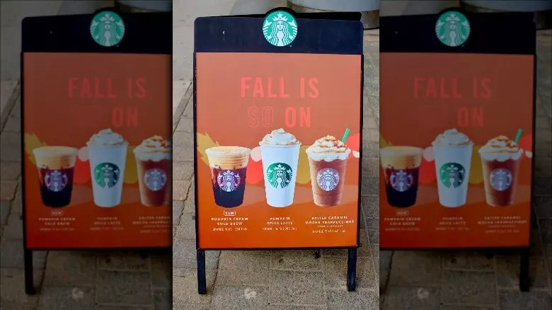 Starbucks vallen drankjes teken