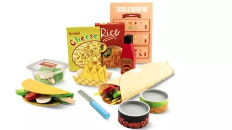 Aldi Bee Happy wood play food set