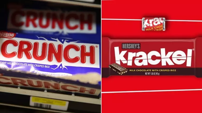 Crunch de Nestlé e Krackel de Hershey