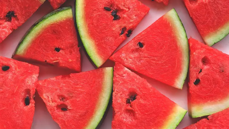 Fresh watermeloen plakjes