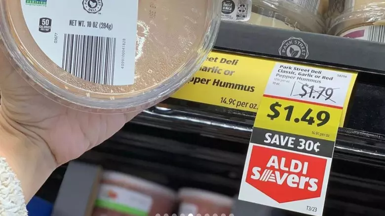 Aldi Savers Tag sur hummus