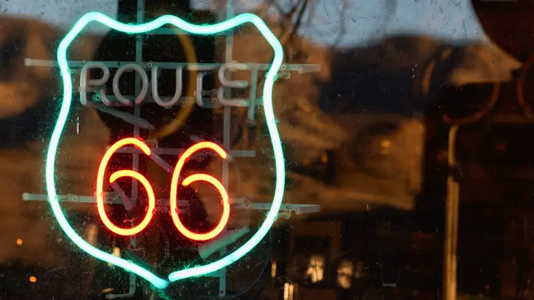 Route 66 bord de la route Americana vintage