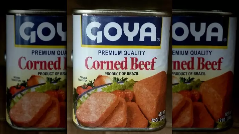 የ Goya Corned ስጋ ቆርቆሮ