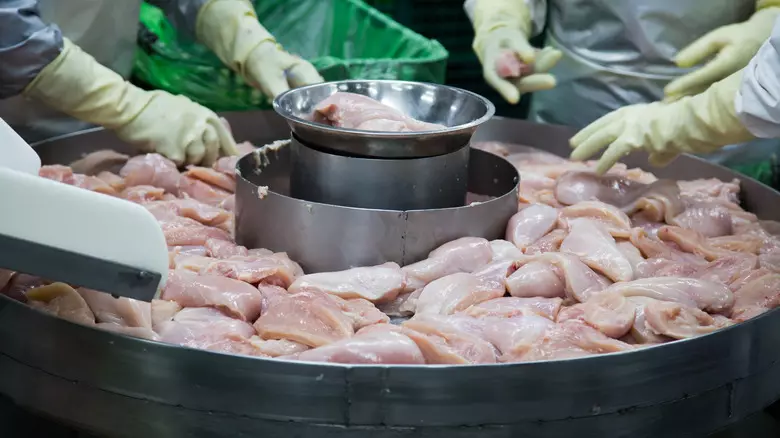 Kana rinnad sorteeritud tehases