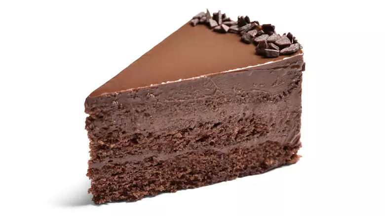 Unha soa porción de bolo de chocolate