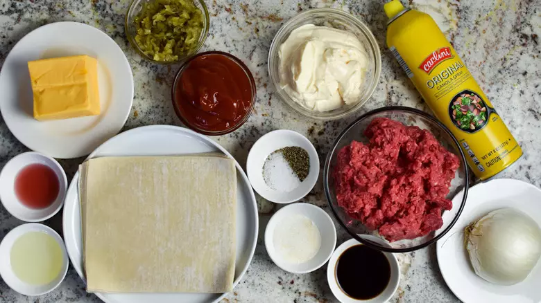 ingrediënten voor cheeseburger loempia's