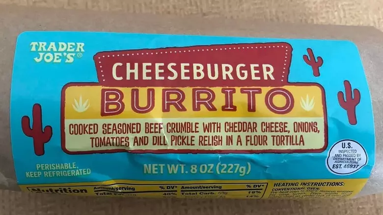 Trader Joe's cheeseburger burrito