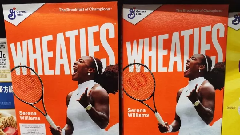 Wheaties box med Serena Williams