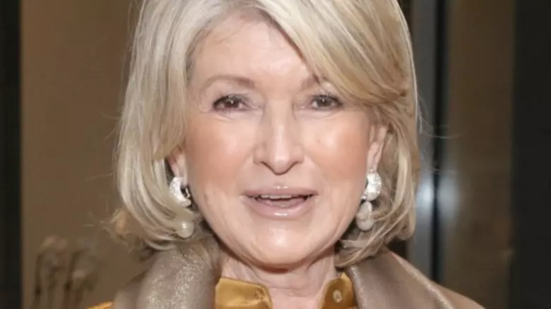 Κινηματογράφηση σε πρώτο πλάνο της Martha Stewart με τα σκουλαρίκια