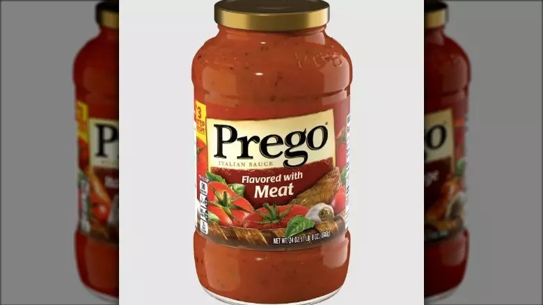 Prego itāļu mērce, aromatizēta ar gaļu