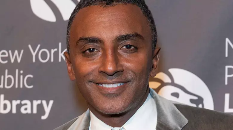 Marcus Samuelsson rode loper close-up