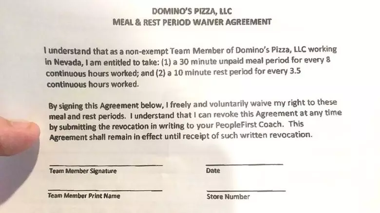 Pengecualian tenaga kerja Domino